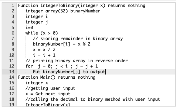 Write A Program That Takes In A Positive Integer As Input And Outputs A String Of 1s And 0s