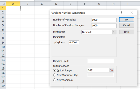 Generate 1, 000 random 0/1 variables that model mutations occurring ... Generate 1, 000 random 0/1 variables that model mutations occurring ...