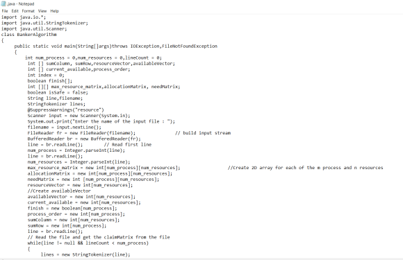 Implement The Bankers Algorithm For Deadlock Avoidance That Works On A Given Set Of N