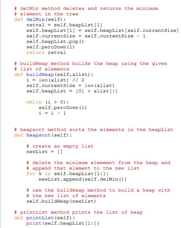 Using The Buildheap Method Write A Sorting Function That Can Sort A List In Onlogn Time
