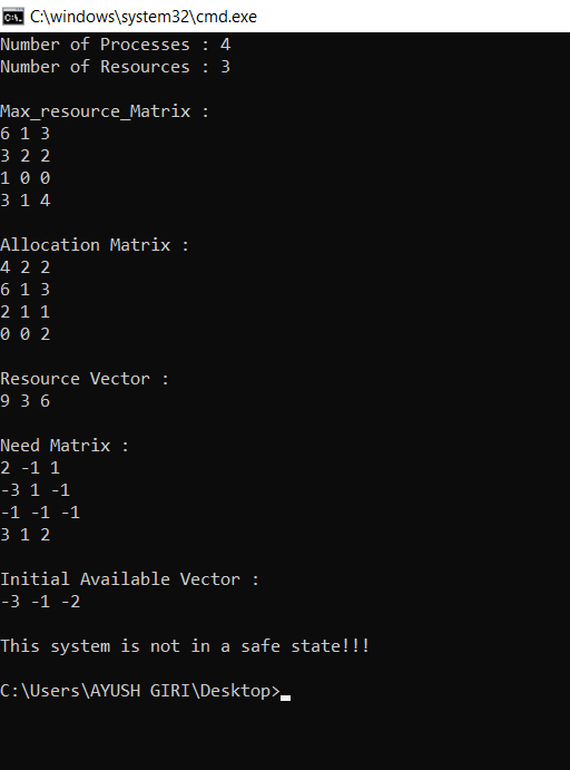 Implement The Bankers Algorithm For Deadlock Avoidance That Works On A Given Set Of N