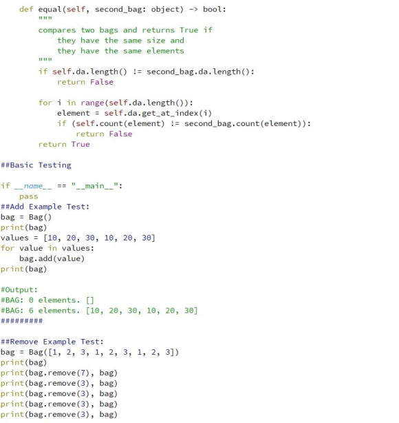 Implement A Bag Adt Using Dynamic Array Structure As Underlying Data Storage For Bag Adt