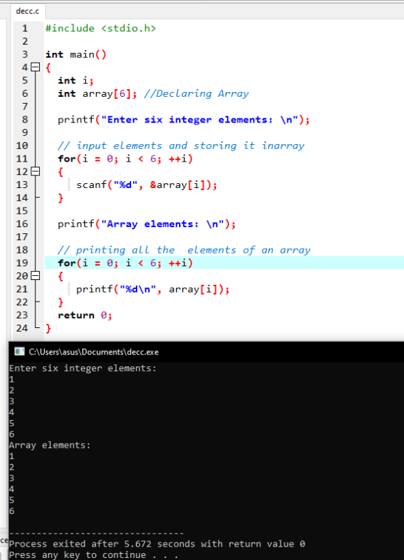 C Programming What Is An Array Explain By Taking An Example That How Can We Take Wizedu
