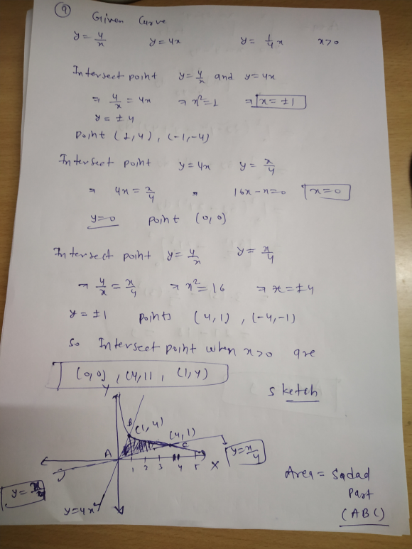 Sketch the region enclosed by the given curves and find its area. a) y ... Sketch the region enclosed by the given curves and find its area. a) y ...