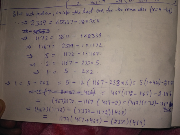 Using Euclidean Algorithm Find Integers X And Y With 65537x 3511y 17 Wizedu