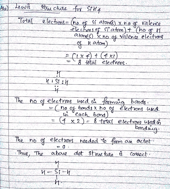 Draw The Lewis Structure For Sih4 Draw The Molecule By Placing Atoms