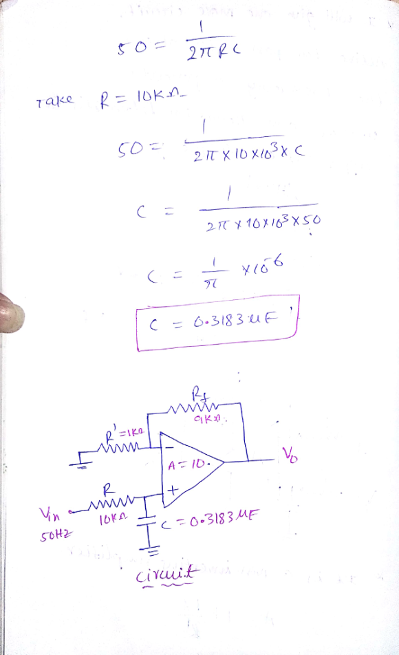 Design an active low pass filter with a corner frequency of 50 Hz and ... Design an active low pass filter with a corner frequency of 50 Hz and ...