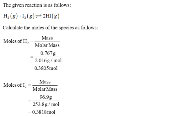 Consider The Following Reaction H2 G I2 G ⇌2hi G A Reaction Mixture