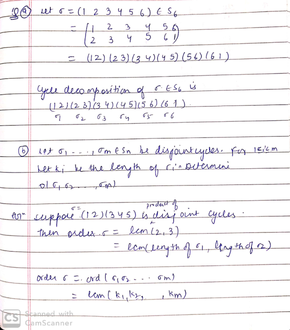 A Let σ 1 2 3 4 5 6 ∈ S6 Find The Cycle Decomposition Wizedu