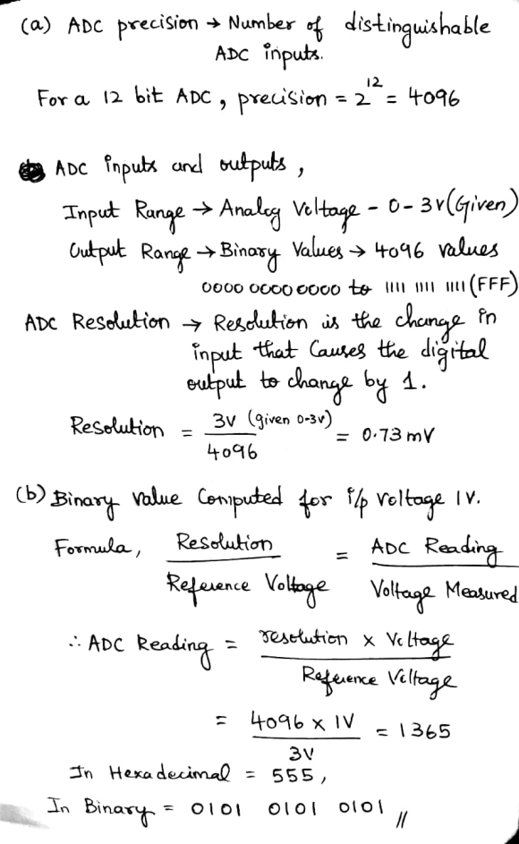 Consider A 12 Bit Adc With An Analog Input Voltage Range Of 0 To 3 Volts A Wizedu