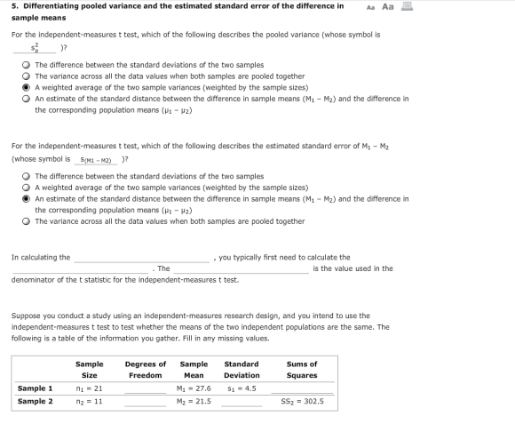 Differentiating pooled variance and the estimated standard error of the ... Differentiating pooled variance and the estimated standard error of the ...