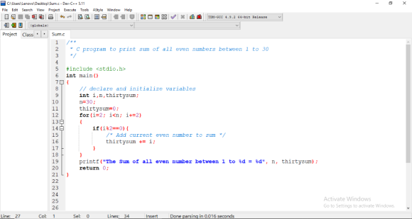 Write A Loop That Will Calculate The Sum Of All Even Numbers From 2 To 30 Wizedu