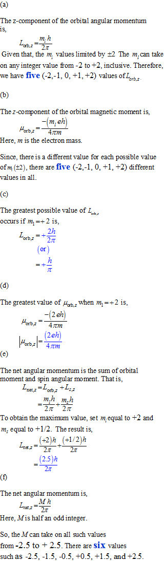 If An Electron In An Atom Has Orbital Angular Momentum With Ml Values Limited By Wizedu