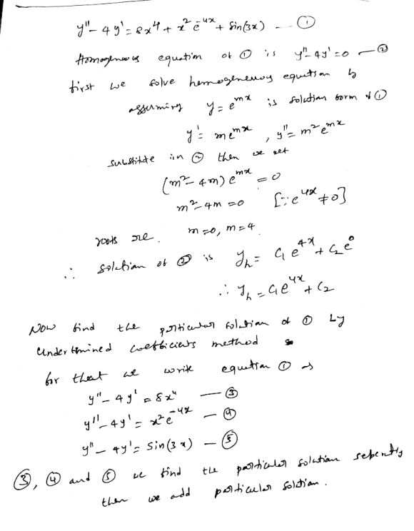 The Following Differential Equation Determine Using The Method Of