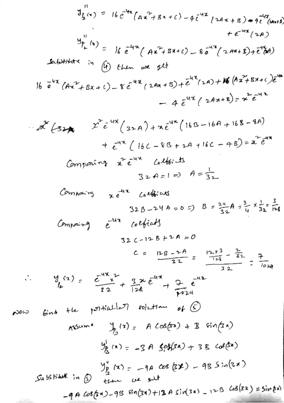 The Following Differential Equation Determine Using The Method Of