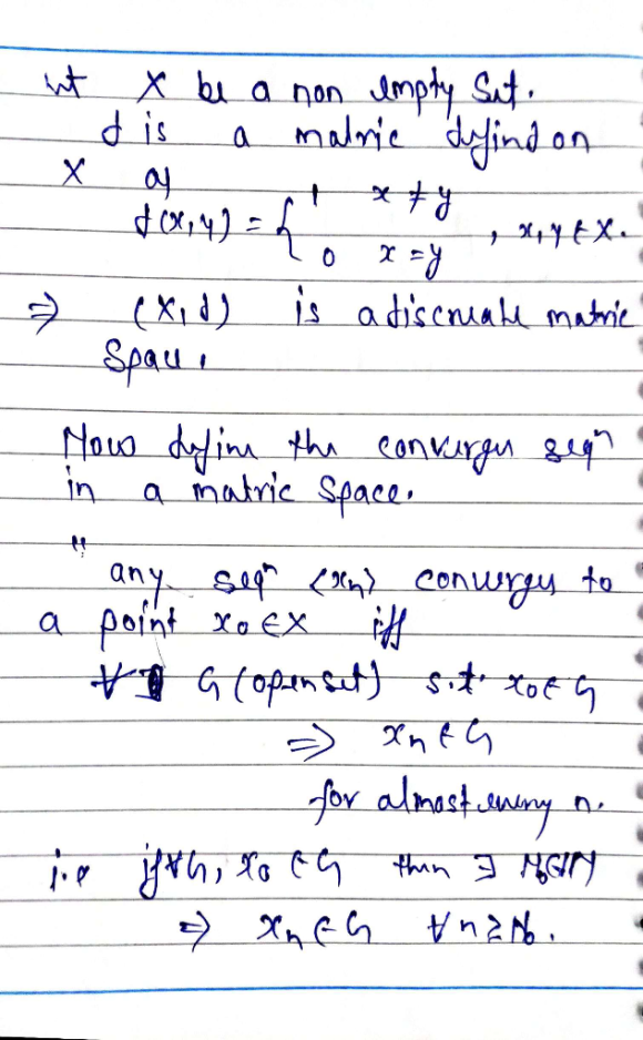Prove That Every Sequence In A Discrete Metric Space Converges And Is A Cauchy Sequence This