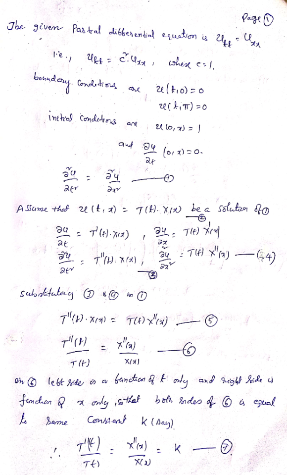 (PDE) Write the soln using separation of variables , in the form of ... (PDE) Write the soln using separation of variables , in the form of ...