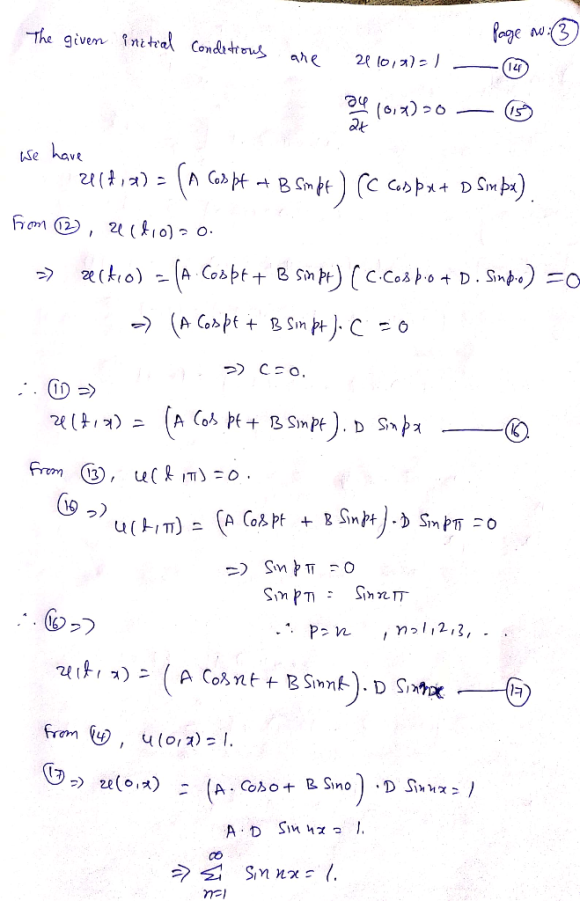 (PDE) Write the soln using separation of variables , in the form of ... (PDE) Write the soln using separation of variables , in the form of ...