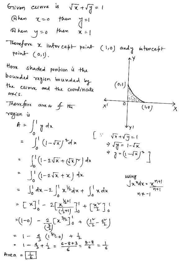 Find The Area Of The Region Bounded By The Curves √ X √y 1 Wizedu