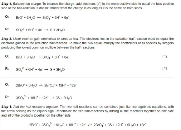 Balance The Following Oxidation Reduction Reaction By Thehalf Reaction