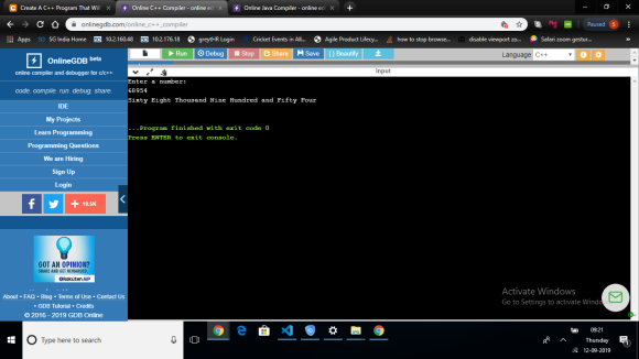 Create A C Program That Will Prompt The User To Input An Integer Number And Output Wizedu
