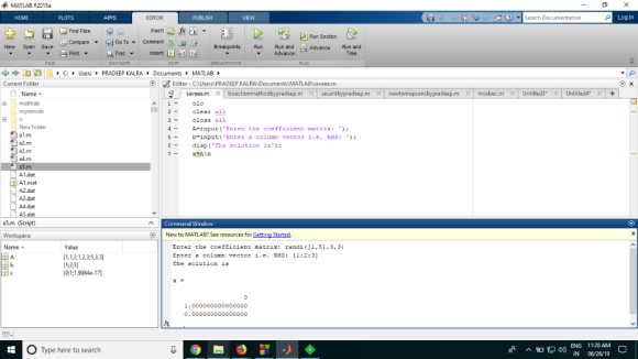 Use Matlab Backslash Operator To Output The Solution Of System Of Equation Wizedu
