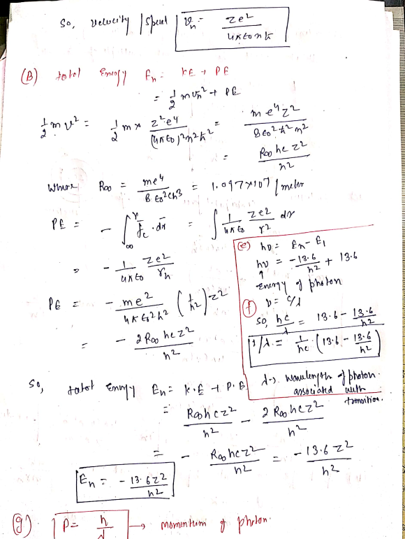 A Hydrogen Atom Has An Angular Momentum Of According To The Bohr Model Determine A The