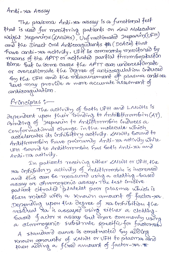 Describe The Anti Xa Assay Procedure Wizedu