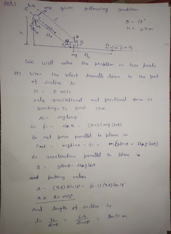 A Brick Of Mass M Is Initially At Rest At The Peak Of An Inclined Plane