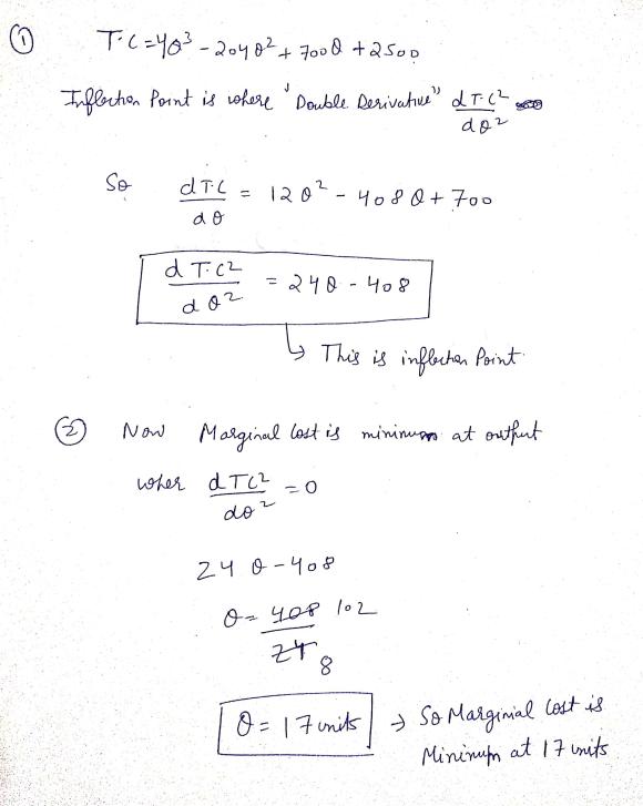 Consider The Following “total Cost” Function Wizedu