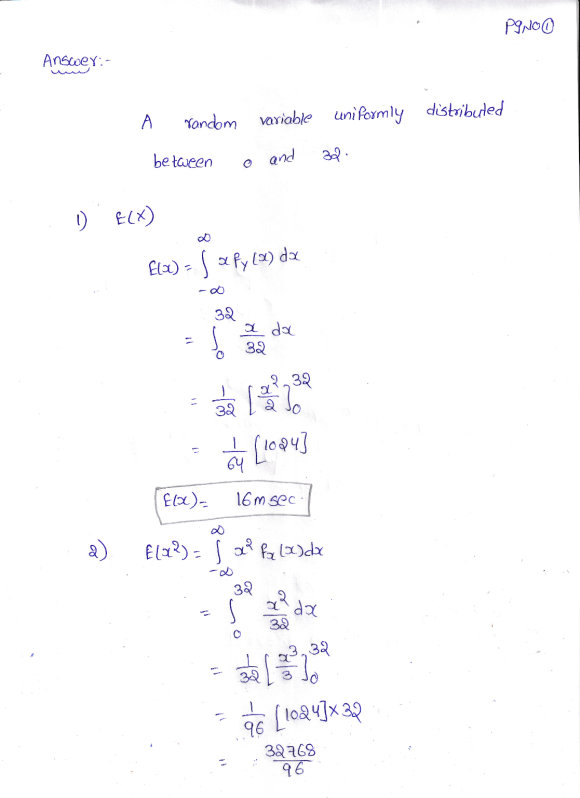 The Waiting Time W For Accessing One Record From A Computer Database Is A Random Variable