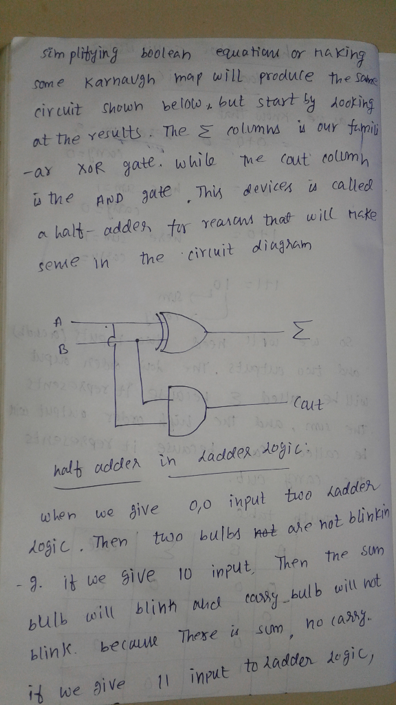 Create A Half Adder Circuit Using Ladder Logic Use An Input Module To Collect The Wizedu