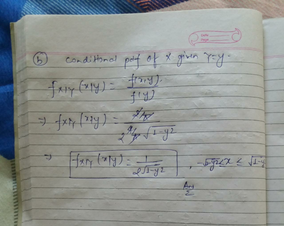 Let (X, Y ) has a uniform density in the unit circle, i.e., f(x, y ... Let (X, Y ) has a uniform density in the unit circle, i.e., f(x, y ...