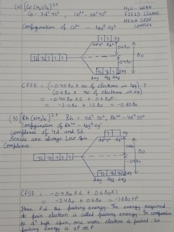 Draw And Label Crystal Field Splitting Diagrams Including Orbital