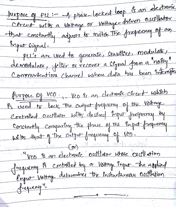 Give a working block diagram of the PLL circuits and explain the ... Give a working block diagram of the PLL circuits and explain the ...