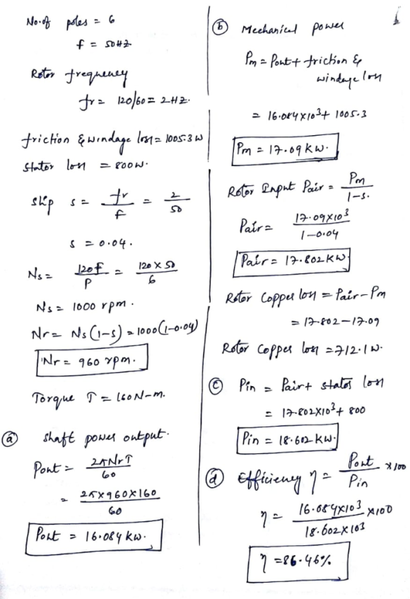 A 6-pole, 50 Hz, 3-phase induction motor running on full load develops ... A 6-pole, 50 Hz, 3-phase induction motor running on full load develops ...