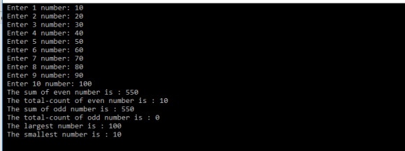 Include Using Namespace Std Int Main Int Even0odd0sum0sum20largestsmallest Int