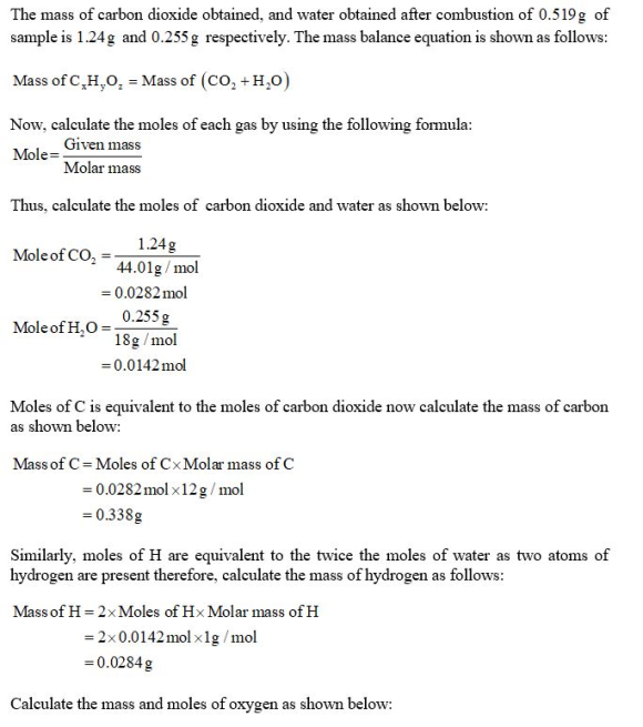 A compound is composed of only C, H, and O. The combustion of a 0.519-g ... A compound is composed of only C, H, and O. The combustion of a 0.519-g ...