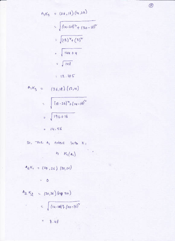 Use The K Means Algorithm And Euclidean Distance To Cluster The Following Eight Examples Into