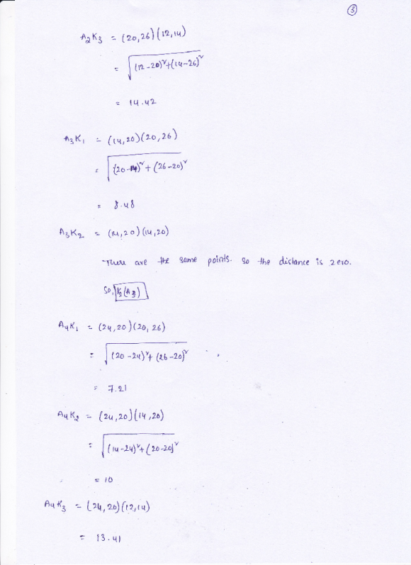 Use The K Means Algorithm And Euclidean Distance To Cluster The Following Eight Examples Into