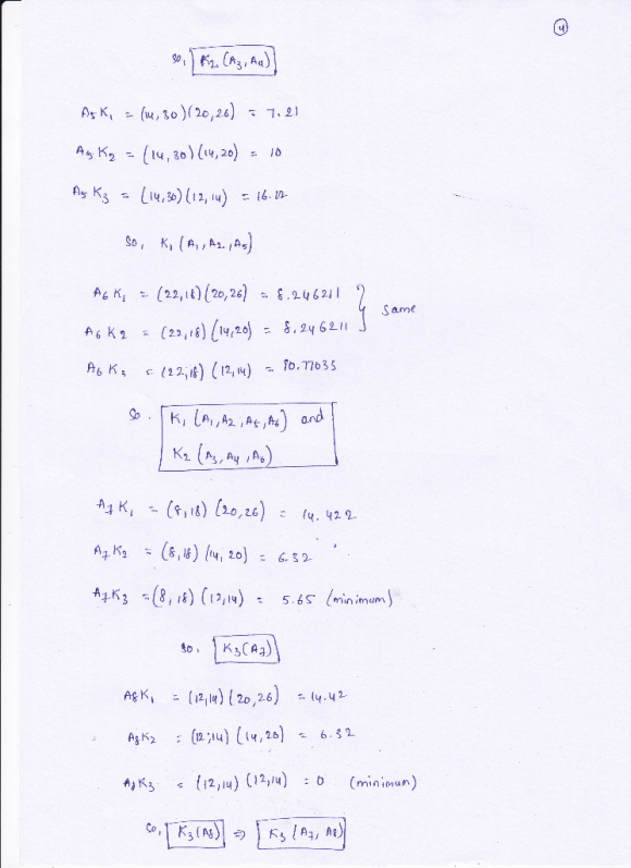 Use The K Means Algorithm And Euclidean Distance To Cluster The Following Eight Examples Into