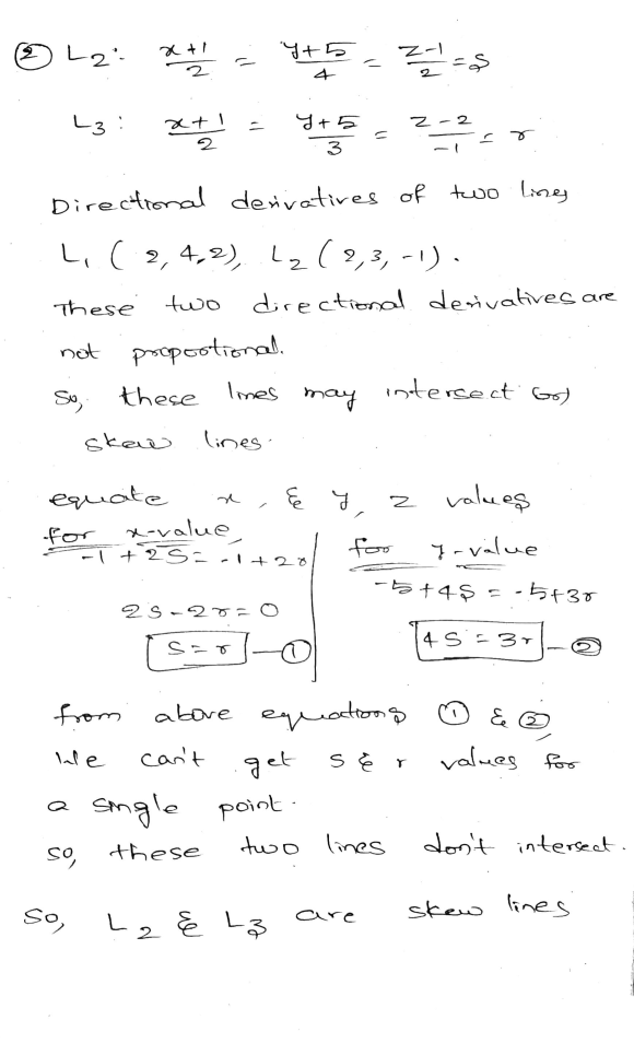 Given Two Lines In Space Either They Are Parallel They Intersect Or They Are Skew Lie