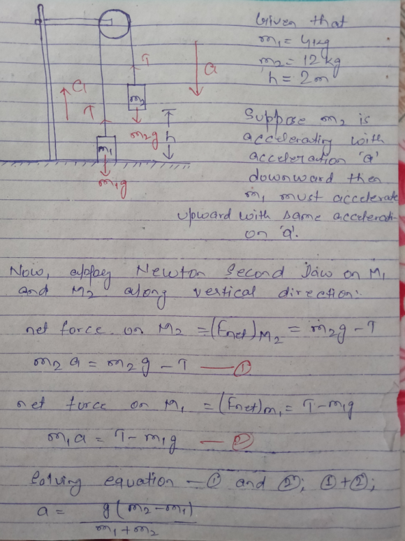 A system of two blocks connected by a light rope is released from rest ... A system of two blocks connected by a light rope is released from rest ...