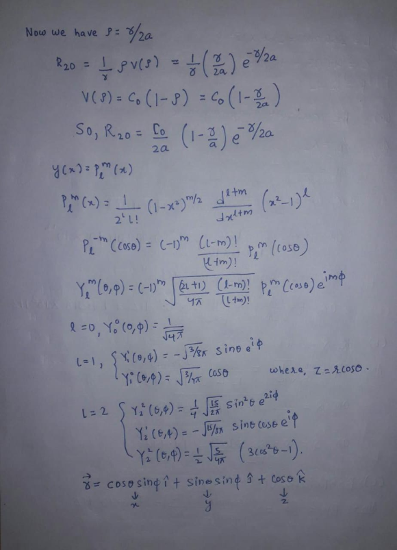 The Radial Wave Function For The Hydrogen Atom In Three Dimensions Is
