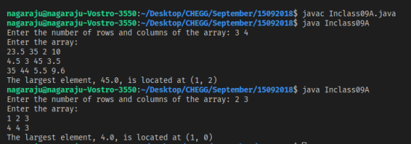 Design A Class Named Location For Locating A Maximal Value Andits Location In A 2 Dimensional 5491
