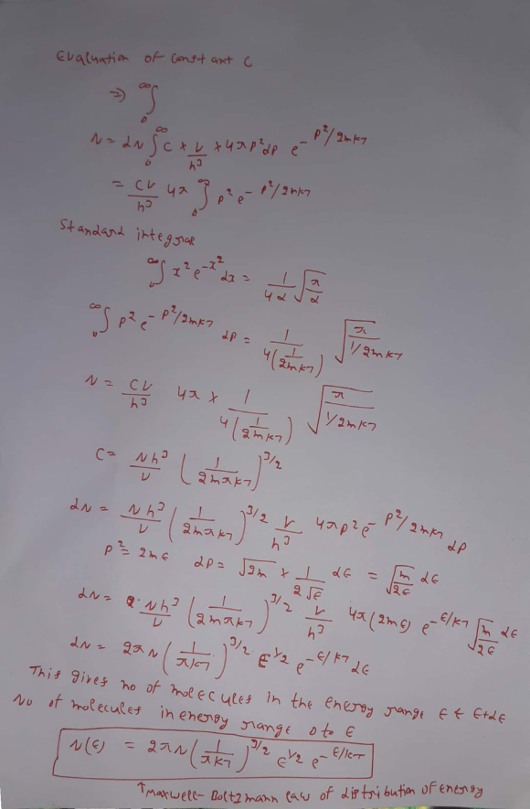 1 Derive The Maxwell Boltzmann Law Of Distribution Of Energy 2 Applying Maxwell Boltzmann