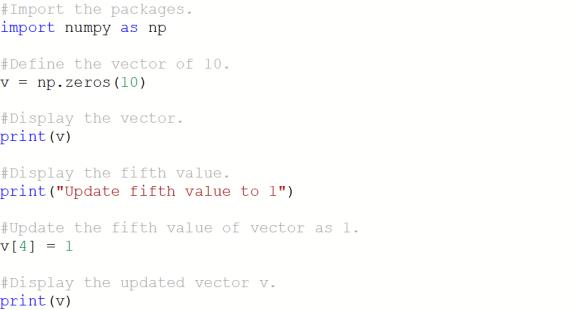 On Python D Create A Null Vector Of Size 10 But The Fifth Value Which Wizedu