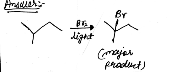 Draw The Major Monobromination Product When The Following Alkane Is