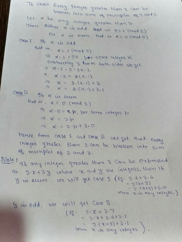 Prove That Every Integer Greater Than 2 Can Be Broken Into Sum Of Multiples Of 2 Wizedu