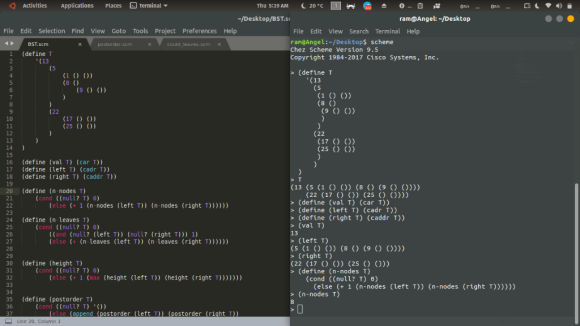 Consider an implementation of binary trees with Scheme lists, as in the ... Consider an implementation of binary trees with Scheme lists, as in the ...